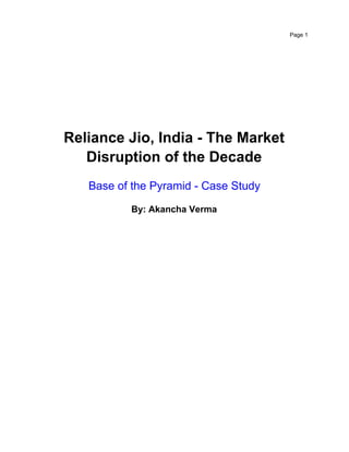 Reliance jio india the market disruption of the decade | PDF ...