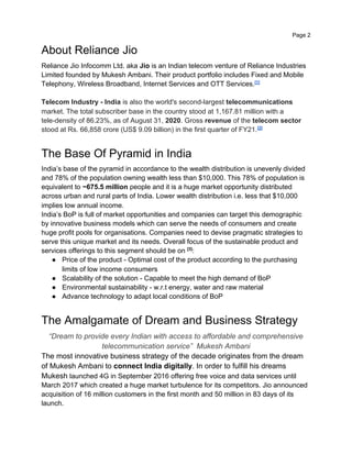 Reliance jio india the market disruption of the decade | PDF