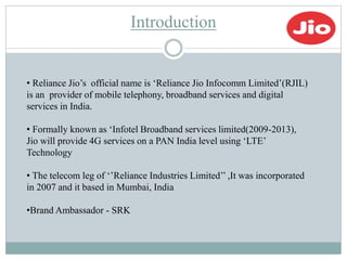 Reliance jio on 4 g | PPT