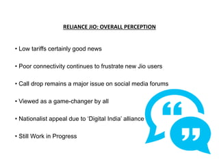 Reliance Jio - Perception Management Analysis | PPTX