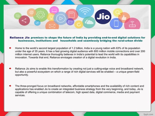 Reliance JIO PPT | PPT | Smartphones | Consumer Electronics