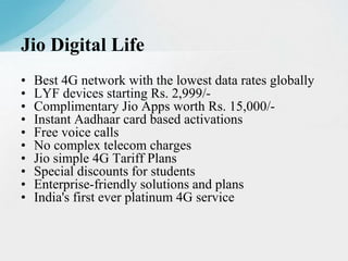 Volte and LTE technology (Reliance Jio) | PPTX