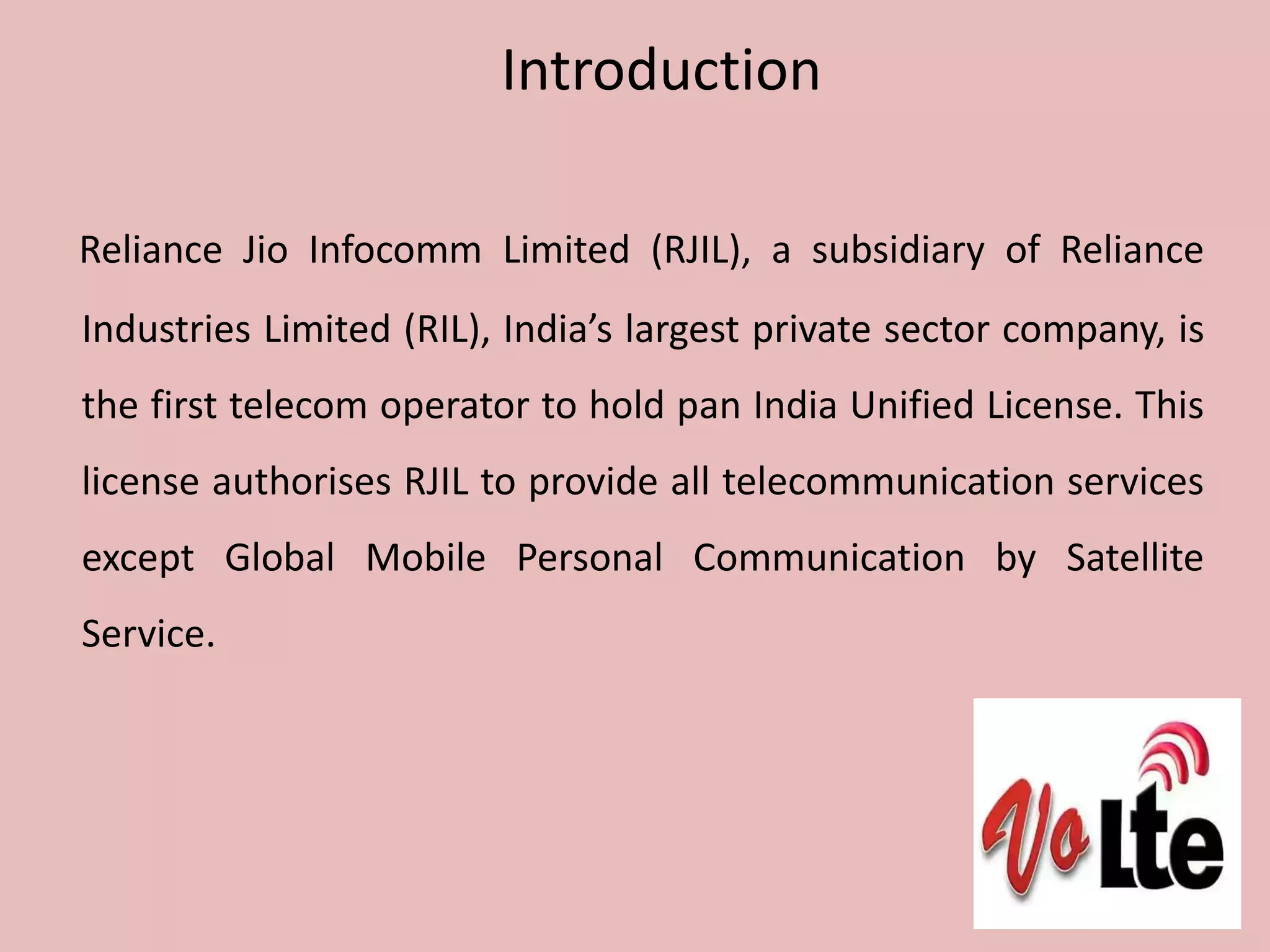 Reliance jio 4G & Volte | PPTX