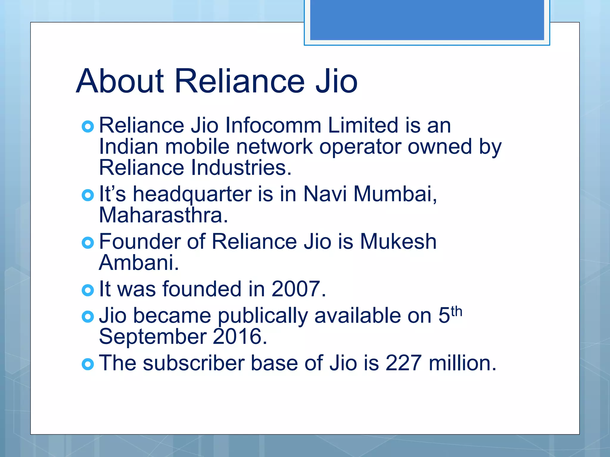 Reliance jio | PPTX