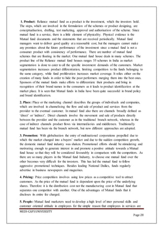 Reliance mutual fund intrenship report | PDF