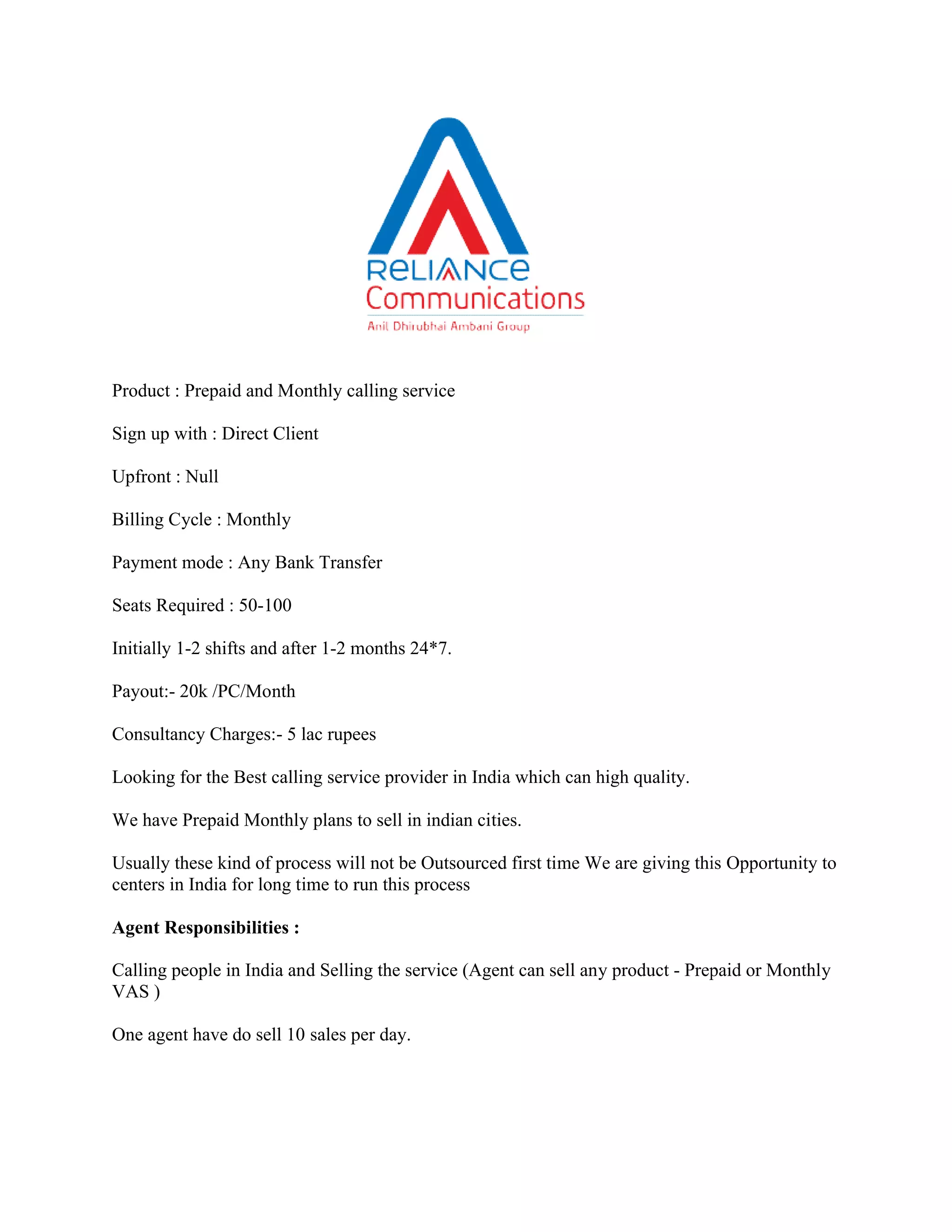 Reliance order taking process | PDF