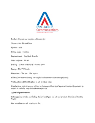 Reliance order taking process | PDF