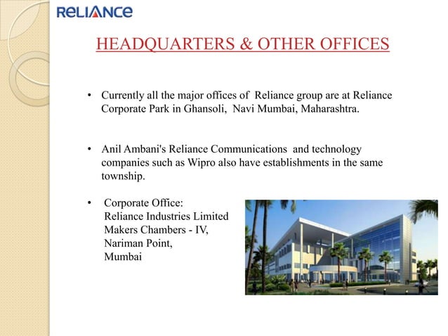 Reliance presenation, Full company Profile, History and Future | PPTX ...