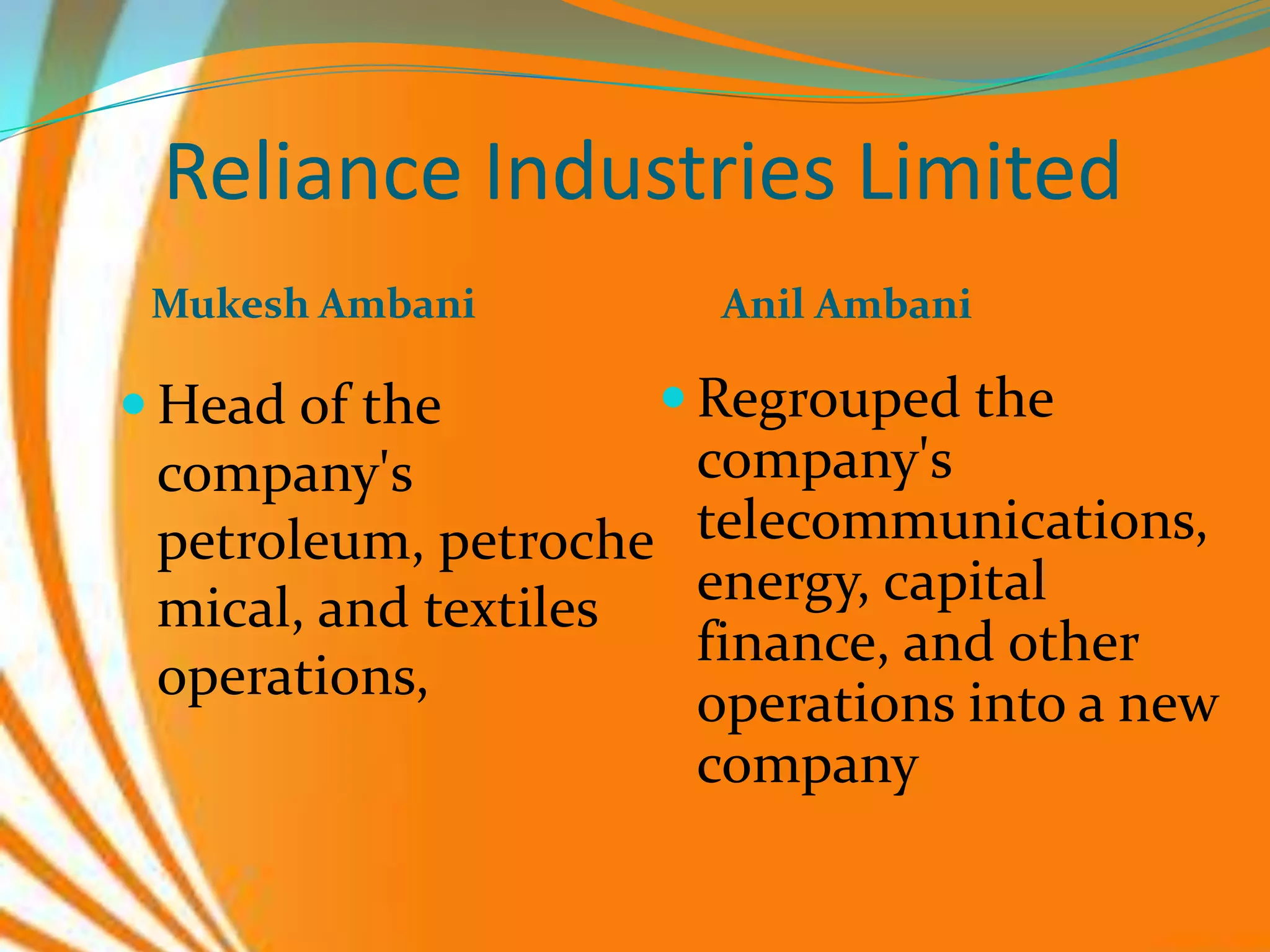 Reliance presentation | PPTX