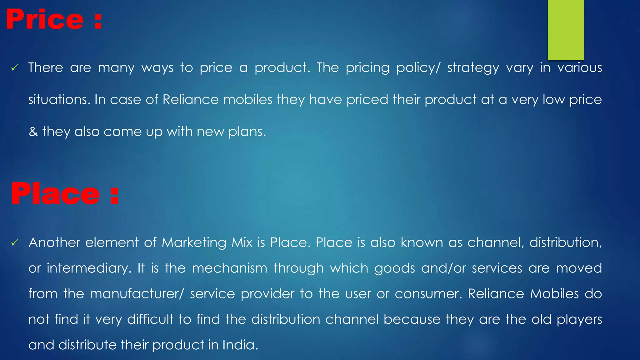 Reliance presentation | PPT