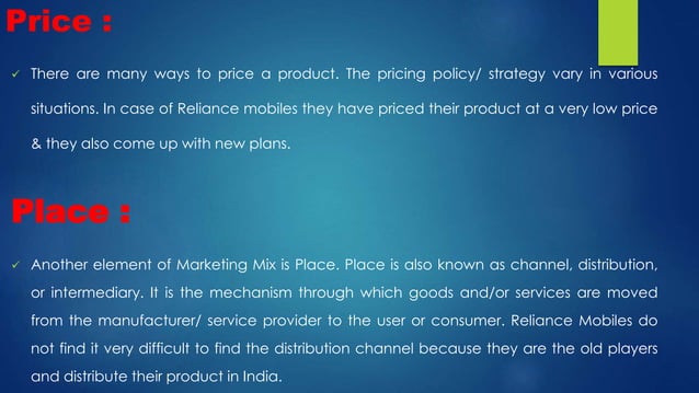 Reliance presentation | PPT