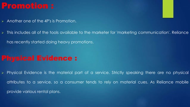 Reliance presentation | PPT