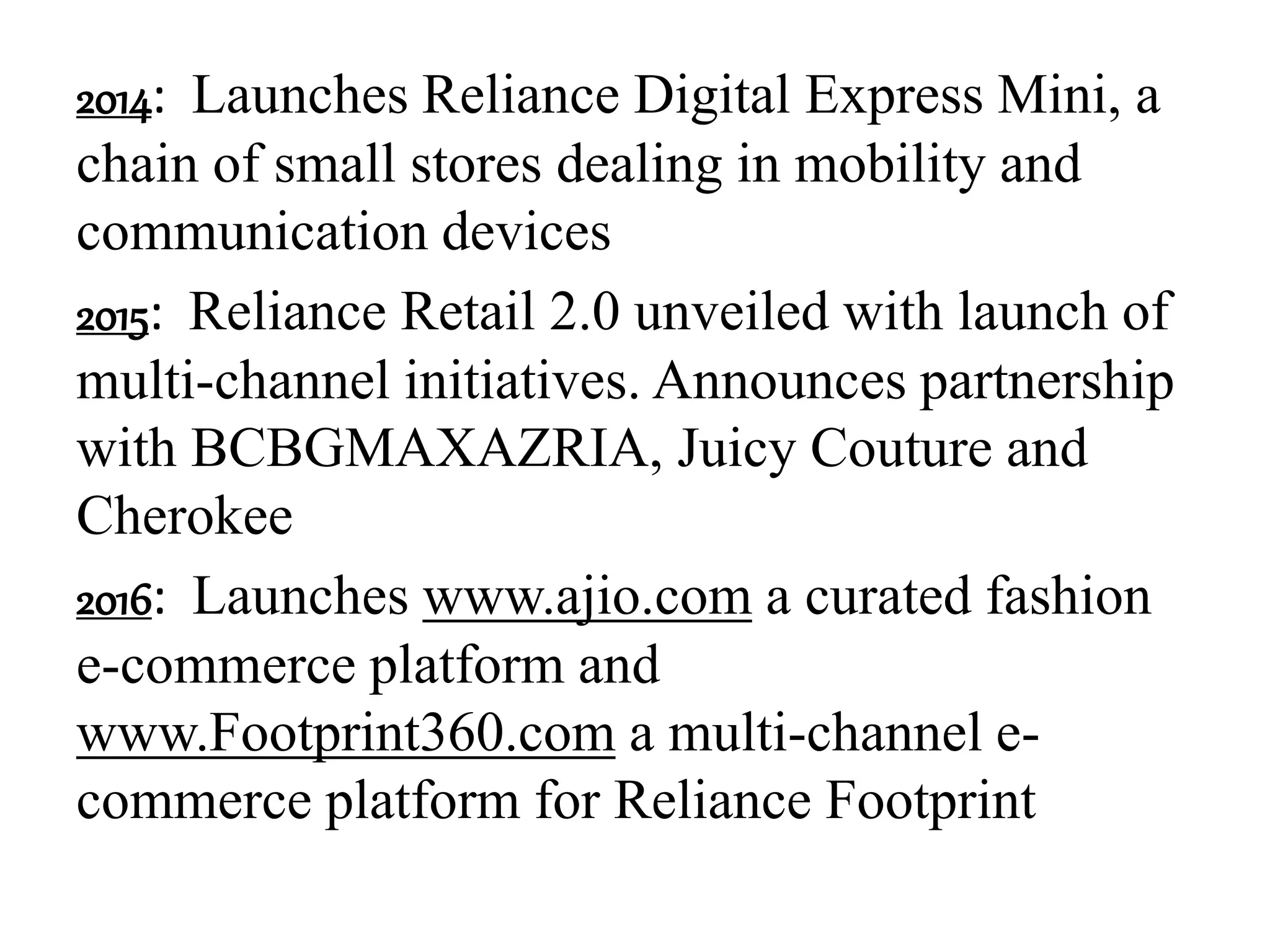 Reliance retail | PPTX