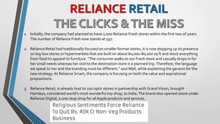 Reliance Retail - 7 P's of Marketing | PPTX | Retail Industry | Industries