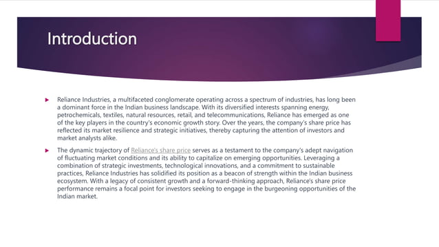 Reliance share price.pptx | Commodities | Economy