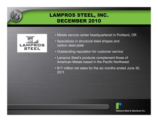 Reliance Steel Corporate Profile | PPT