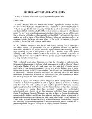 Story of Reliance | PDF