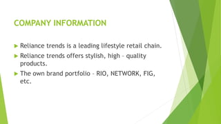 Reliance trends ppt | PPTX