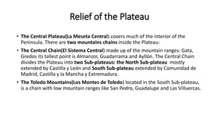 Relief in spain | PPTX | Europe Travel | Travel Locations