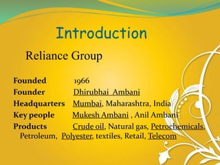 reliance by anita walia | PPTX