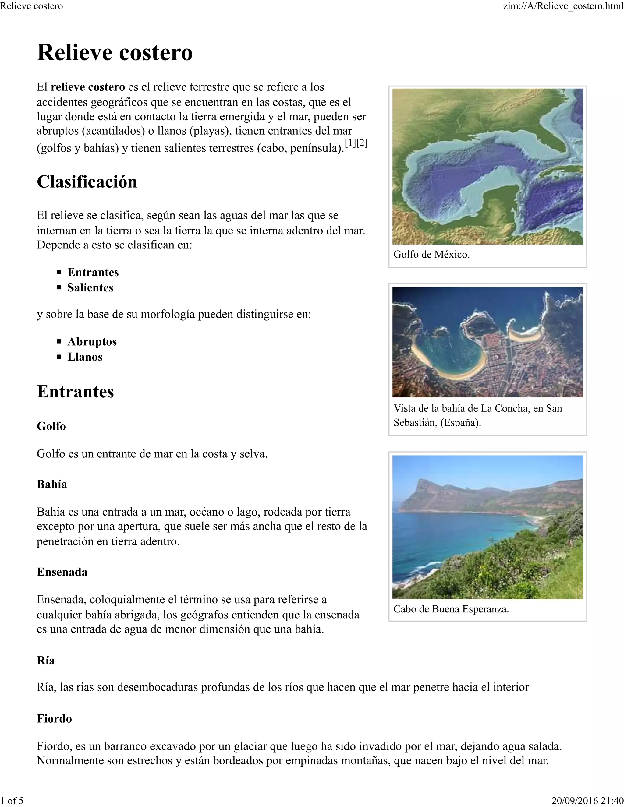 Relieve costero | PDF