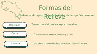 Principales formas y características de relieve de Costa Rica | PPTX