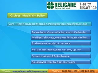Cashless Mediclaim Policy | PPT