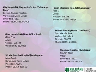 Religare Health Insurance- Network Hospital In Karnataka | PPTX