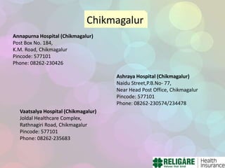Religare Health Insurance- Network Hospital In Karnataka | PPTX