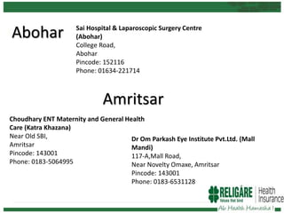 Religare Health Insurance- Network Hospital In Punjab | PPTX