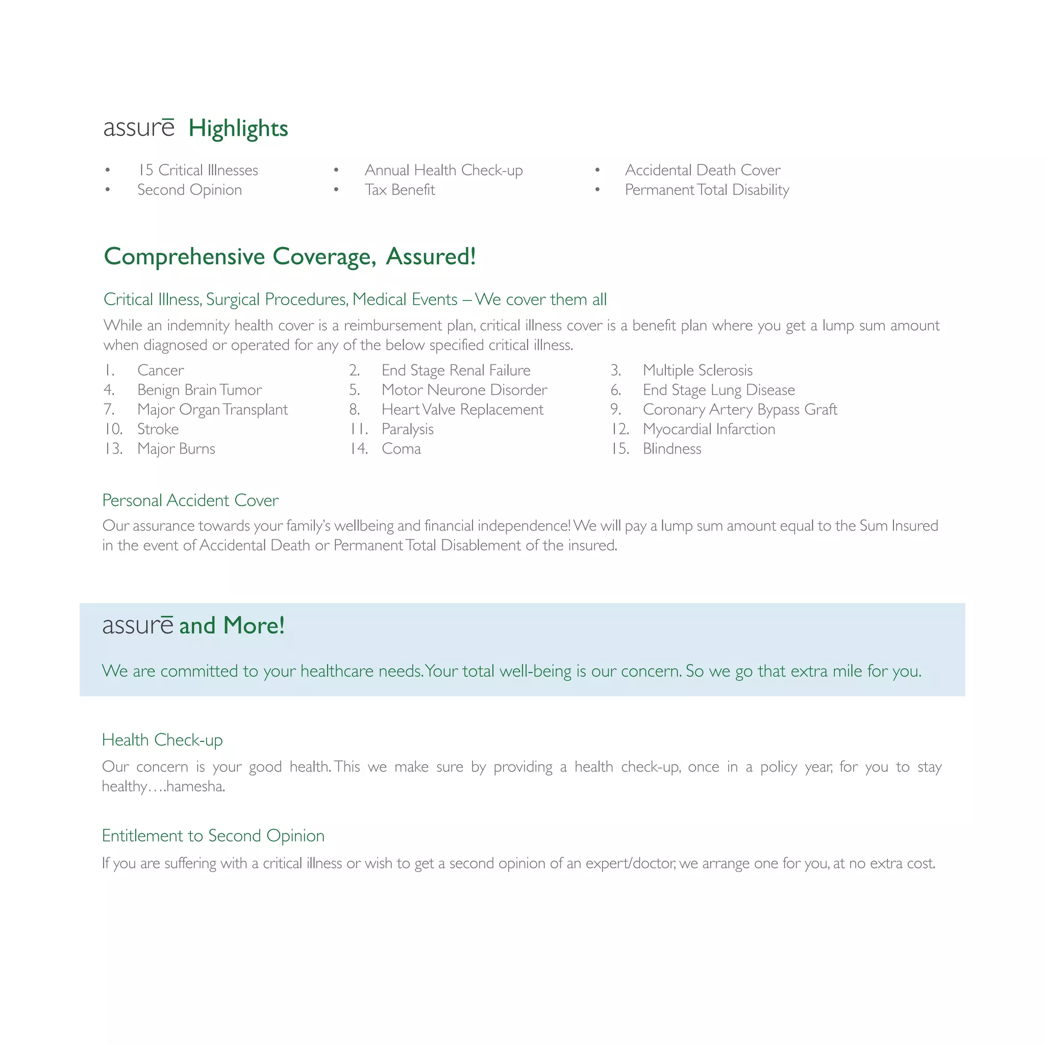 Assure - Religare Health Insurance Critical Illness Plan Brochure | PDF