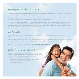Assure - Religare Health Insurance Critical Illness Plan Brochure | PDF