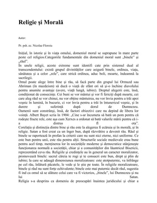 Religie si morala articol | DOCX