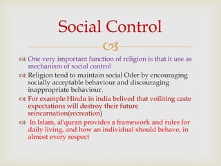 Religion, Function of religion , and Psychological Function Of Religion ...