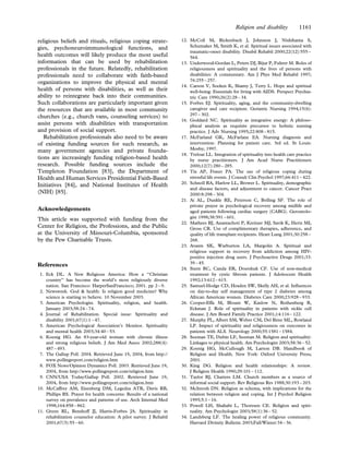 Religion And Disability Clinical, Research And Training Considerations ...