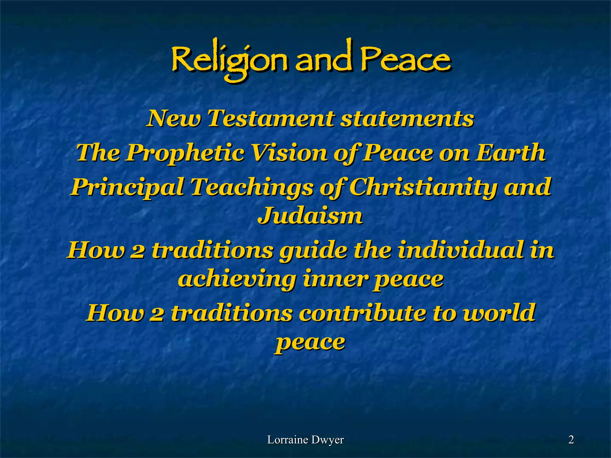 Religion And Peace | PPT