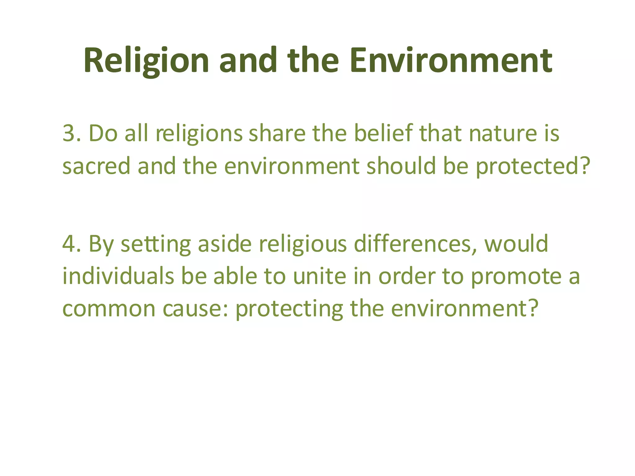 Religion and the Environment | PPT