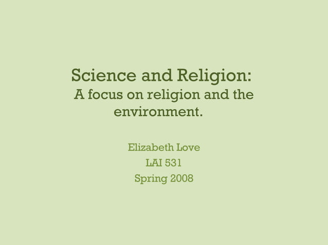 Religion and the Environment | PPT
