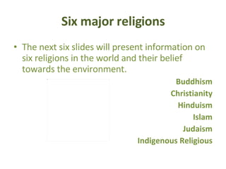 Religion and the Environment | PPT