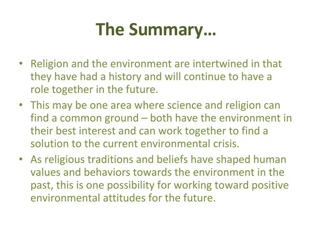 Religion and the Environment | PPT