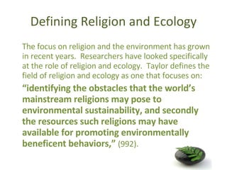 Religion and the Environment | PPT