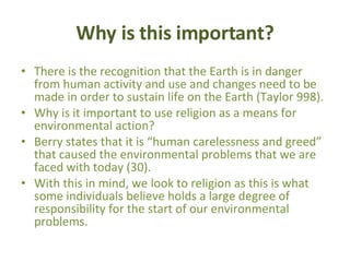 Religion and the Environment | PPT