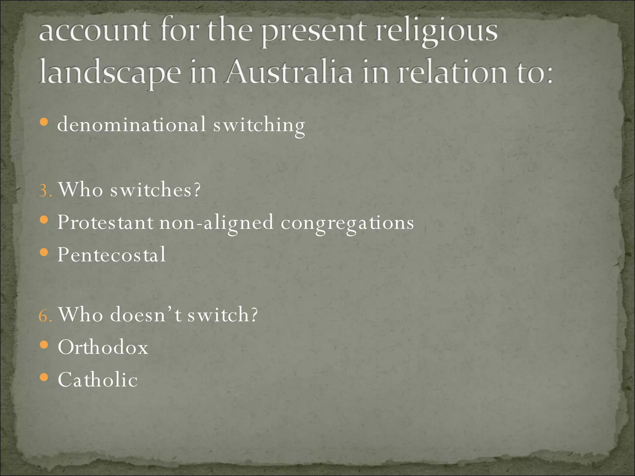 Religion In Australia Since 1945 | PPT | Christianity | Religion ...