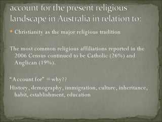 Religion In Australia Since 1945 | PPT