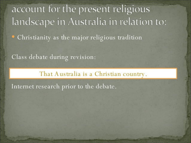 Religion In Australia Since 1945 | PPT | Christianity | Religion ...