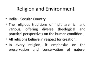 Religion and environment of environment law .pptx | Hinduism | Religion ...