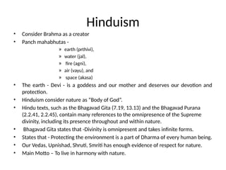 Religion and environment of environment law .pptx | Hinduism | Religion ...