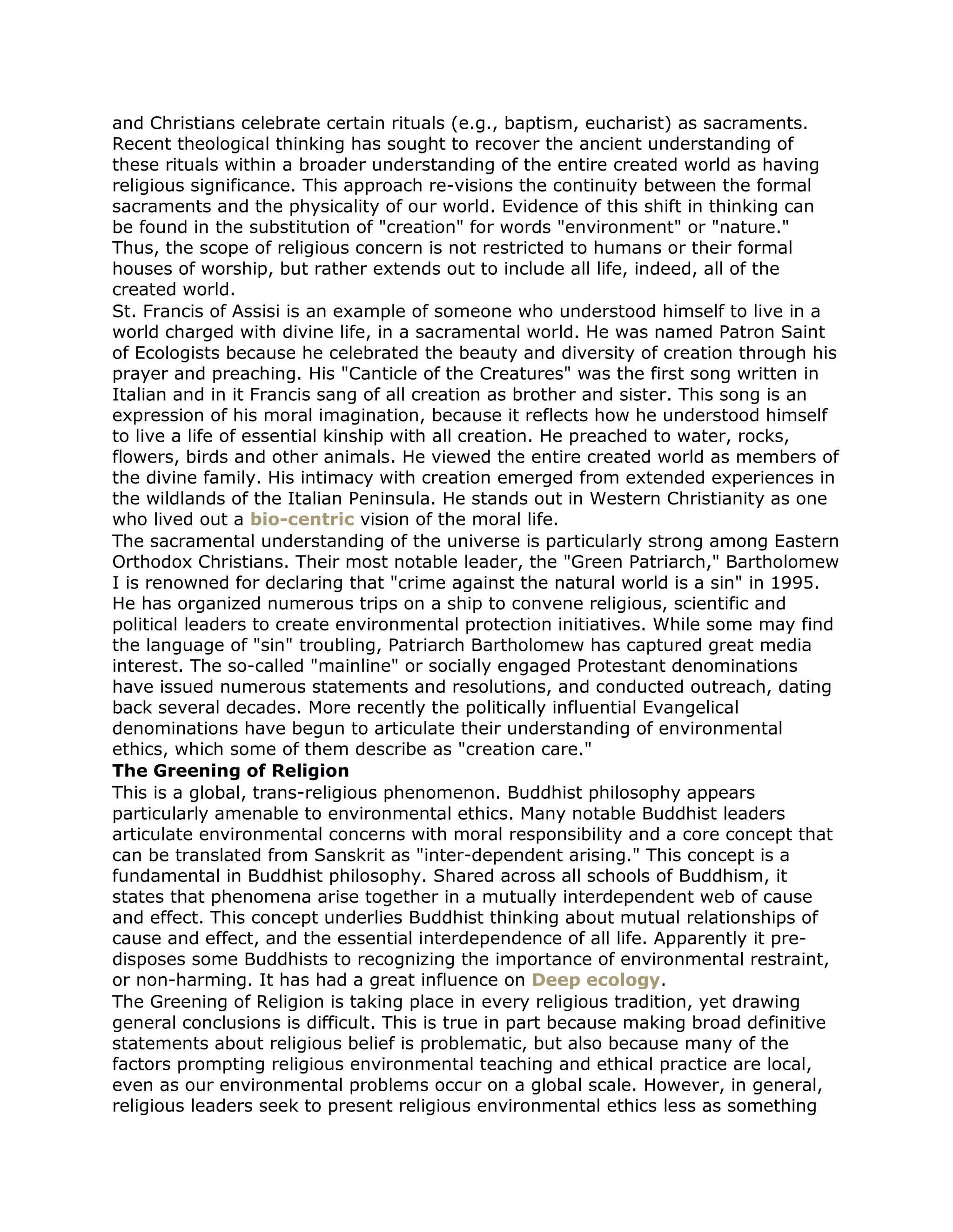 Religion and environmental ethics | PDF