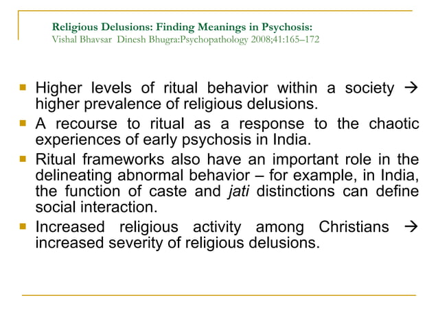Religion and psychopathology | PPT