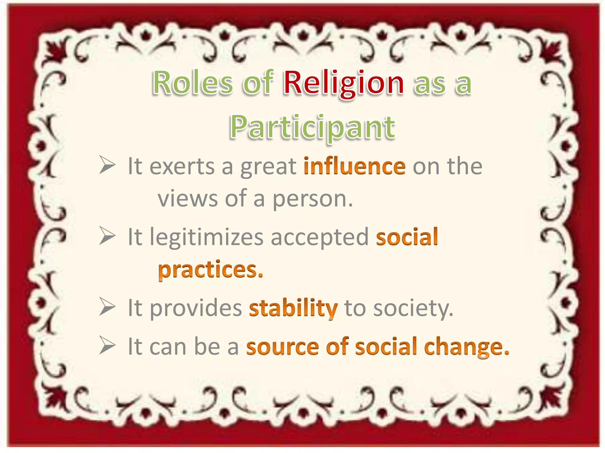 Religion and State as Agents of Socialization and Enculturation | PPTX